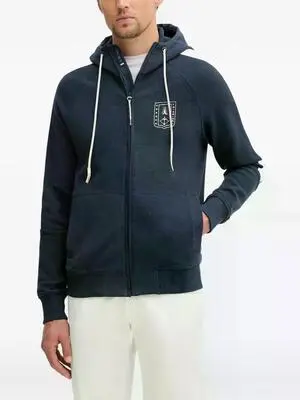 AERONAUTICA MILITARE Logo-embroidered Zip-up Hoodie - Blue