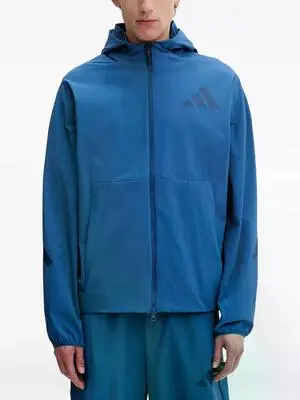 Adidas Z.n.e. Logo-print Zip-up Hoodie - Blue