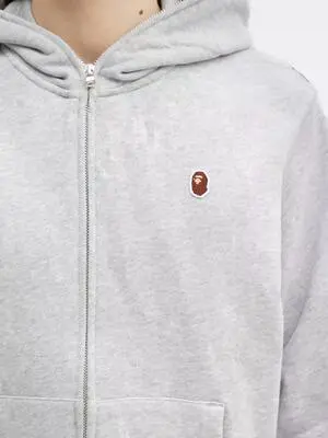 A BATHING APE Logo Patch Zip-up Hoodie