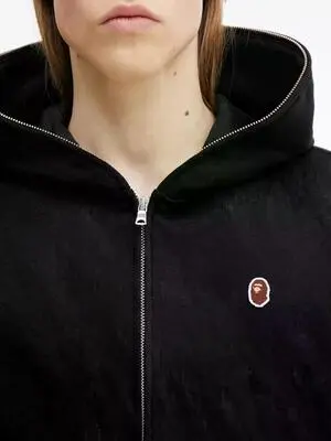 A BATHING APE Logo Patch Zip-up Hoodie