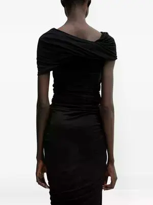 Rick Owens Lola Ruched Boat-neck Top