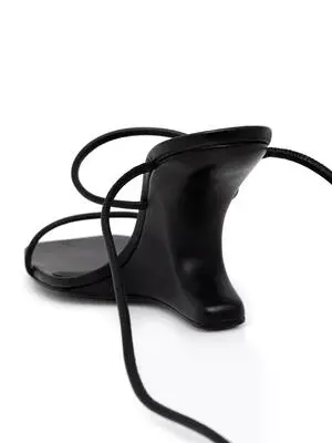 Rick Owens Cantilever Lace-up Wedge Sandals - Black
