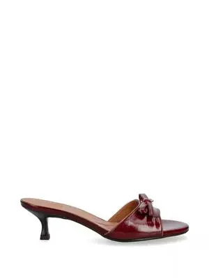 BILLI BI Burgundy Bow Detail Kitten-heel Sandals - Red