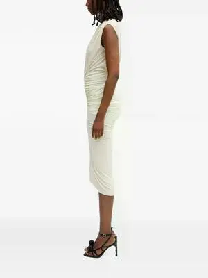 Rick Owens One-shoulder Ruched Midi Dress - Neutrals