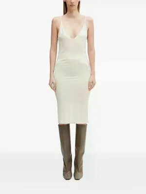 Rick Owens V-neck Midi Dress - Brown