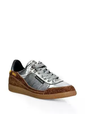 Andersson Bell Snakeskin-effect Panelled Sneakers - Silver