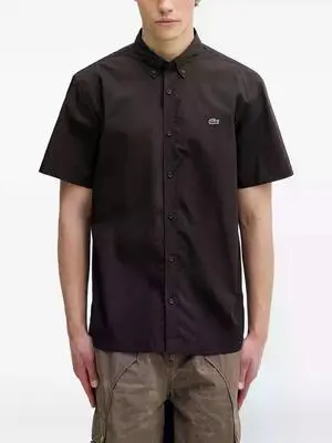 Lacoste Logo-patch Short-sleeve Shirt - Brown