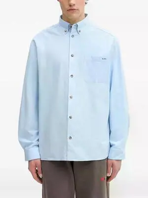 A.p.c. Mateo Button-down Chest-pocket Shirt - Blue