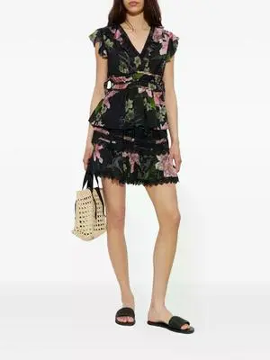 ALLSAINTS Canto Floral Print Ruffled Top