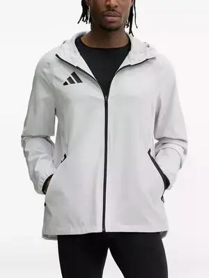 Adidas Travel Logo-print Hooded Jacket - Grey