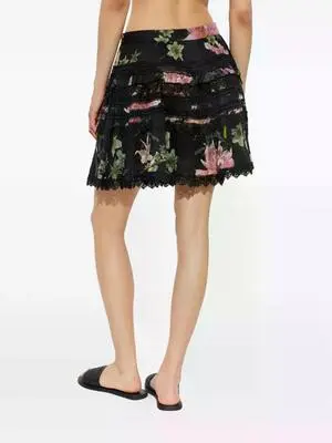 ALLSAINTS Zora Tiered Mini Skirt - Black