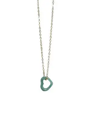 SEREE Heart Jade Pendant Necklace - Blue