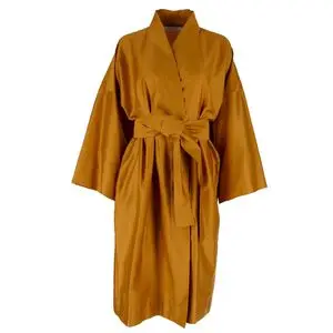 DECOFLUX HOME Gold / Yellow Kimono Antique Gold Yellow Cotton Dressing Gown, Hm - Gold/yellow