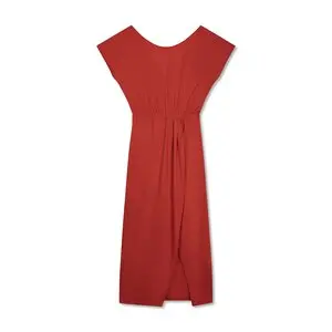 MARIANNE BY MARIE JORDANE Iggy Midi Dress Organic Cotton - Red