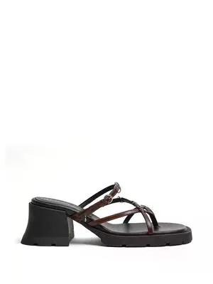 MIISTA Embellished Multi-strap Sandals - Brown