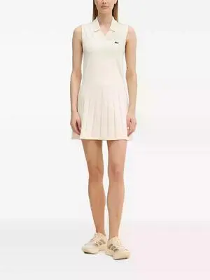 Lacoste Pleated Sleeveless Mini Dress - Neutrals