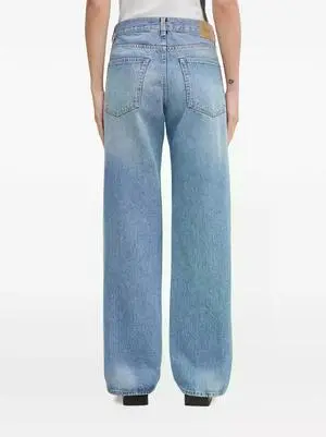 SPORTY & RICH Light Wash Wide-leg Jeans