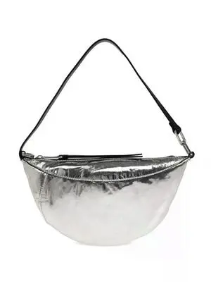 ALLSAINTS Luna Metallic Leather Shoulder Bag - Silver