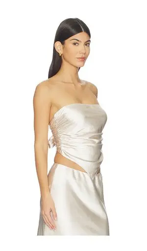 NIA Giacomo Asymmetrical Satin Top
