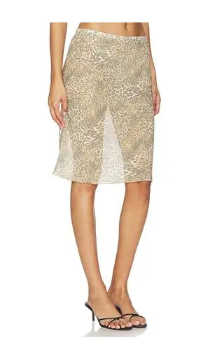 Lioness Shoreline Midi Skirt In Brown