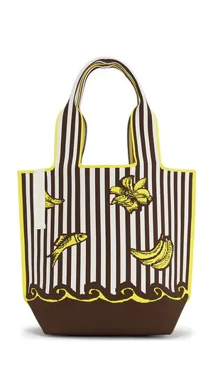ALEMAIS Mona Jacquard Shopper Tote In Yellow,brown - Multi
