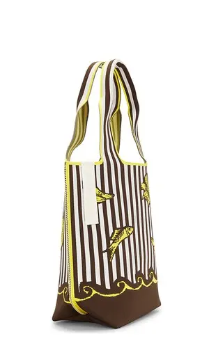 ALEMAIS Mona Jacquard Shopper Tote In Yellow,brown