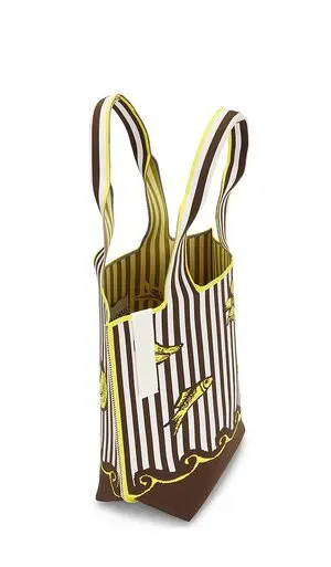 ALEMAIS Mona Jacquard Shopper Tote In Yellow,brown