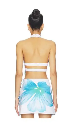 SUSMIE'S Suavecito Reversible Top In White,blue
