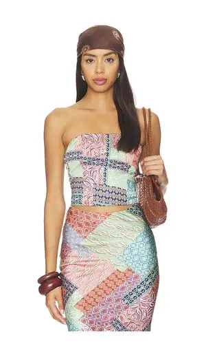 Misa Rhys Bandeau Top - Oasis Patchwork