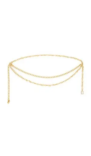 Ettika Crystal Pendant Chain Belt In Metallic - Gold