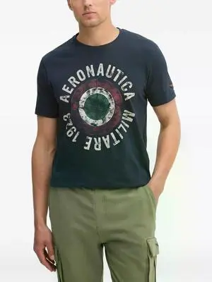 AERONAUTICA MILITARE Graphic-print Cotton T-shirt - Blue