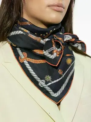 Versace Rope-print Silk Scarf