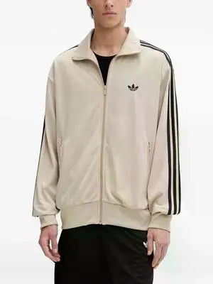 Adidas Firebird Track Logo-embroidered Sweatshirt - Neutrals
