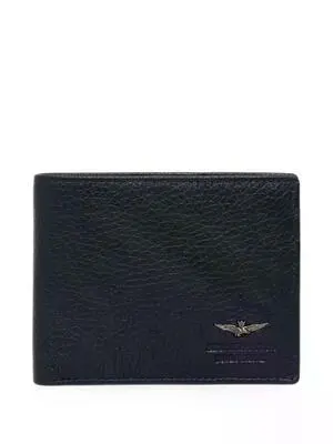AERONAUTICA MILITARE Logo-plaque Pebbled-leather Wallet - Blue