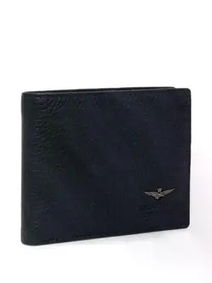 AERONAUTICA MILITARE Logo-plaque Pebbled-leather Wallet