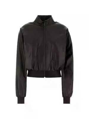 Gucci High-neck Leather Bomber Jacket
