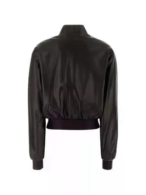 Gucci High-neck Leather Bomber Jacket