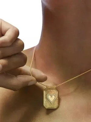 MARIE LICHTENBERG 18k Yellow Diamond Heart Scapular Necklace