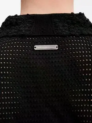 Andersson Bell Crochet-collar Mesh-knit Shirt
