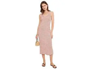 Madewell Bloom Texture Tank Midi Stripe Dress