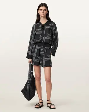 ALLSAINTS Lettie Lightweight High Waisted Shorts - Black