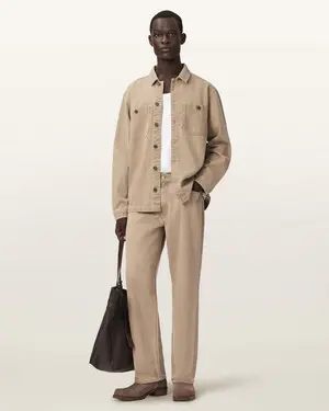 ALLSAINTS Drift Relaxed Fit Denim Jacket - Brown