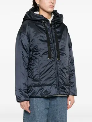 Max Mara Nylon Hooded Blouson Jacket - Blue