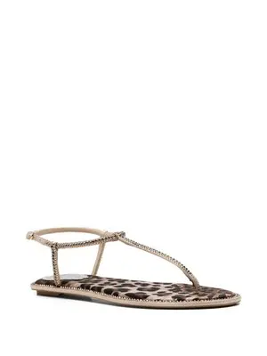 Rene Caovilla Diana Leather Flat Sandals
