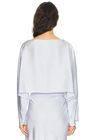 Lapointe Lightweight Satin Boat Neck Caftan Top