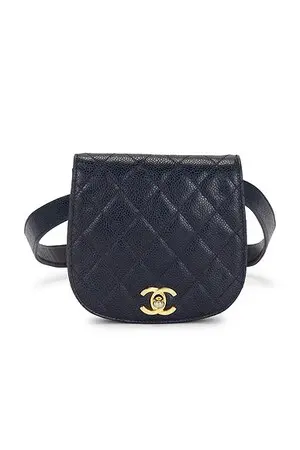 Chanel Quilted Caviar Leather Belt Bag With Gold Tone Hardware