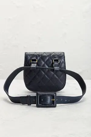 Chanel Quilted Caviar Leather Belt Bag With Gold Tone Hardware