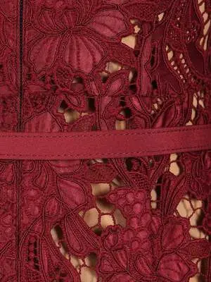 SELF-PORTRAIT Lace Midi Dress With Belt