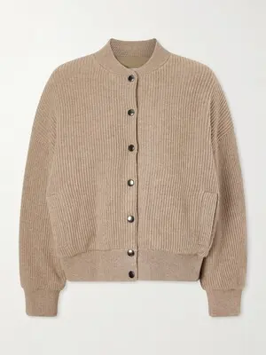 Brunello Cucinelli Cashmere Bomber Jacket - Brown