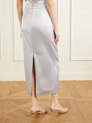 VIOLANTE NESSI Shea Satin Midi Skirt